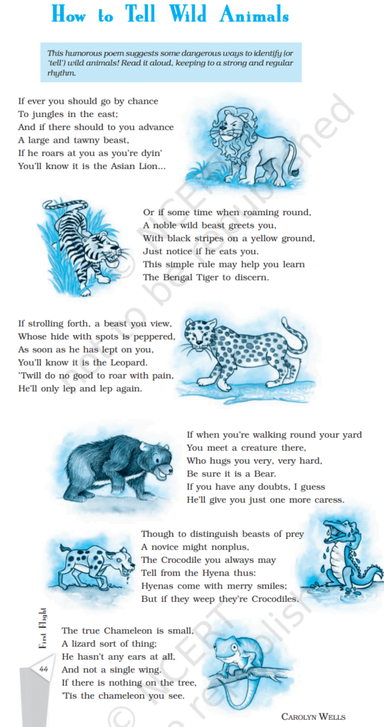How To Tell Wild Animals Summary English And Hindi Class 10 Poetry 2023 